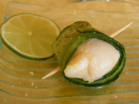 Recette st jacques marinées, roulade de concombre - Cuisine facile